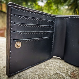 Leather Bifold Skull Wallet, Mens Leather Chain Bike Wallet, Three ...
