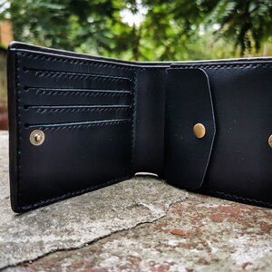 Leather Bifold Skull Wallet, Mens Leather Chain Bike Wallet, Three ...