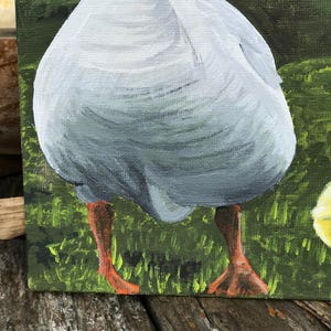 Mother Goose and Gosling Original Painting, Handmade Barn Wood Frame, 8 ...