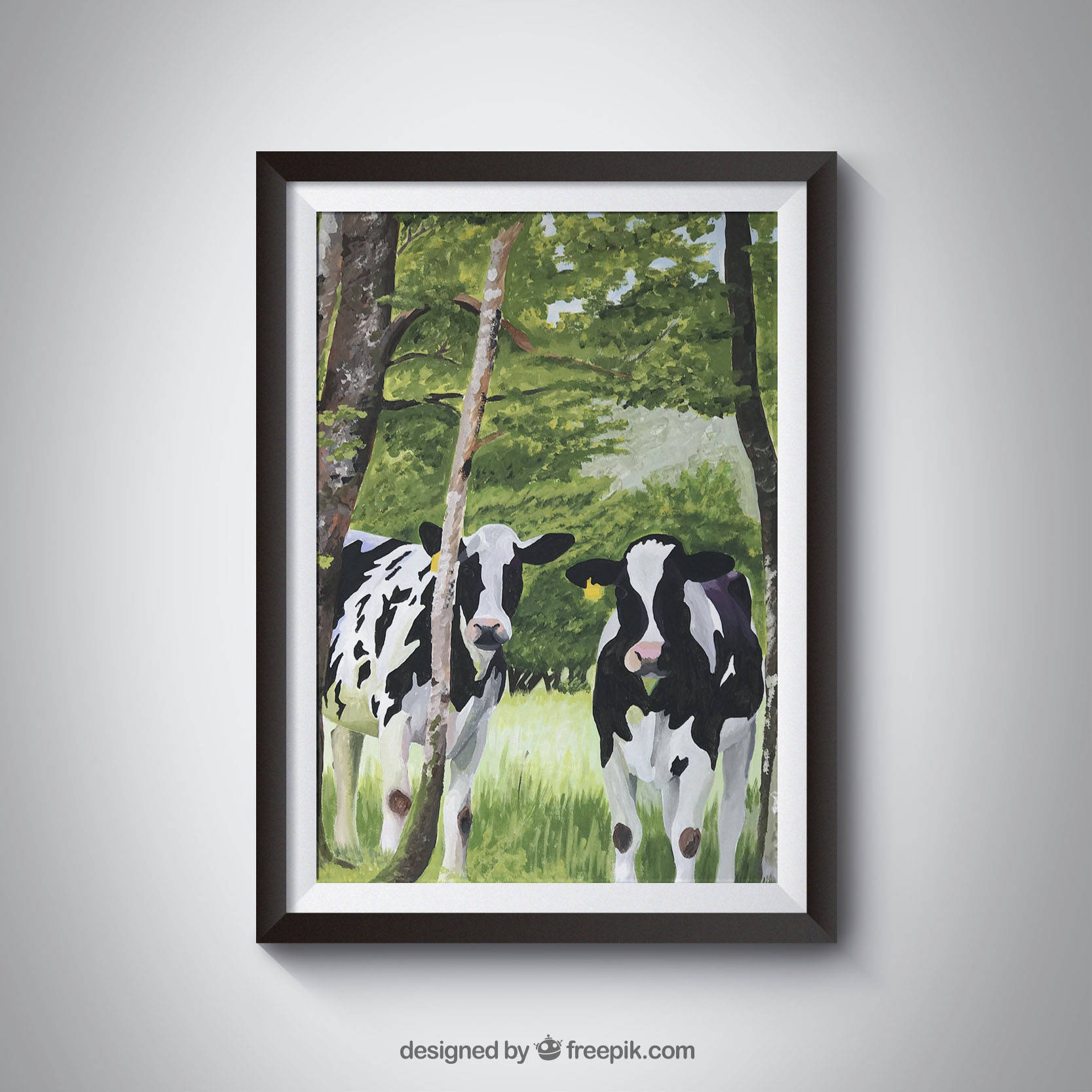 Boho farmhouse cow art print Black and white cow farmhouse | Etsy