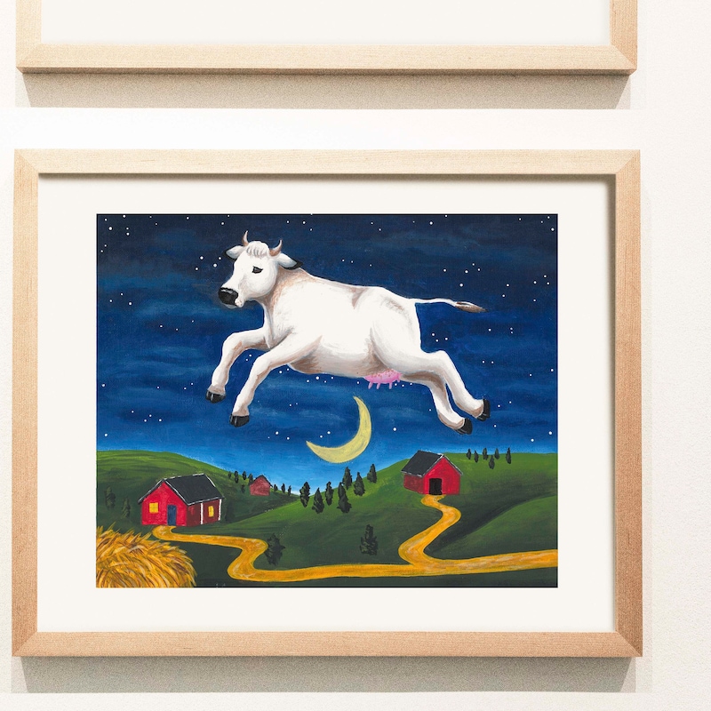 Moon Nursery Art Painting - Etsy