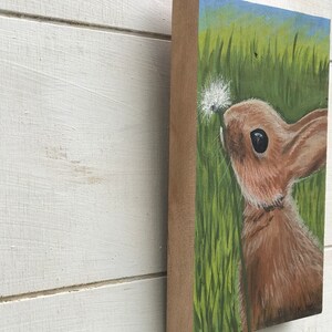 Bunny Rabbit Art, Original Painting on Wood, Woodland Animal Nursery ...