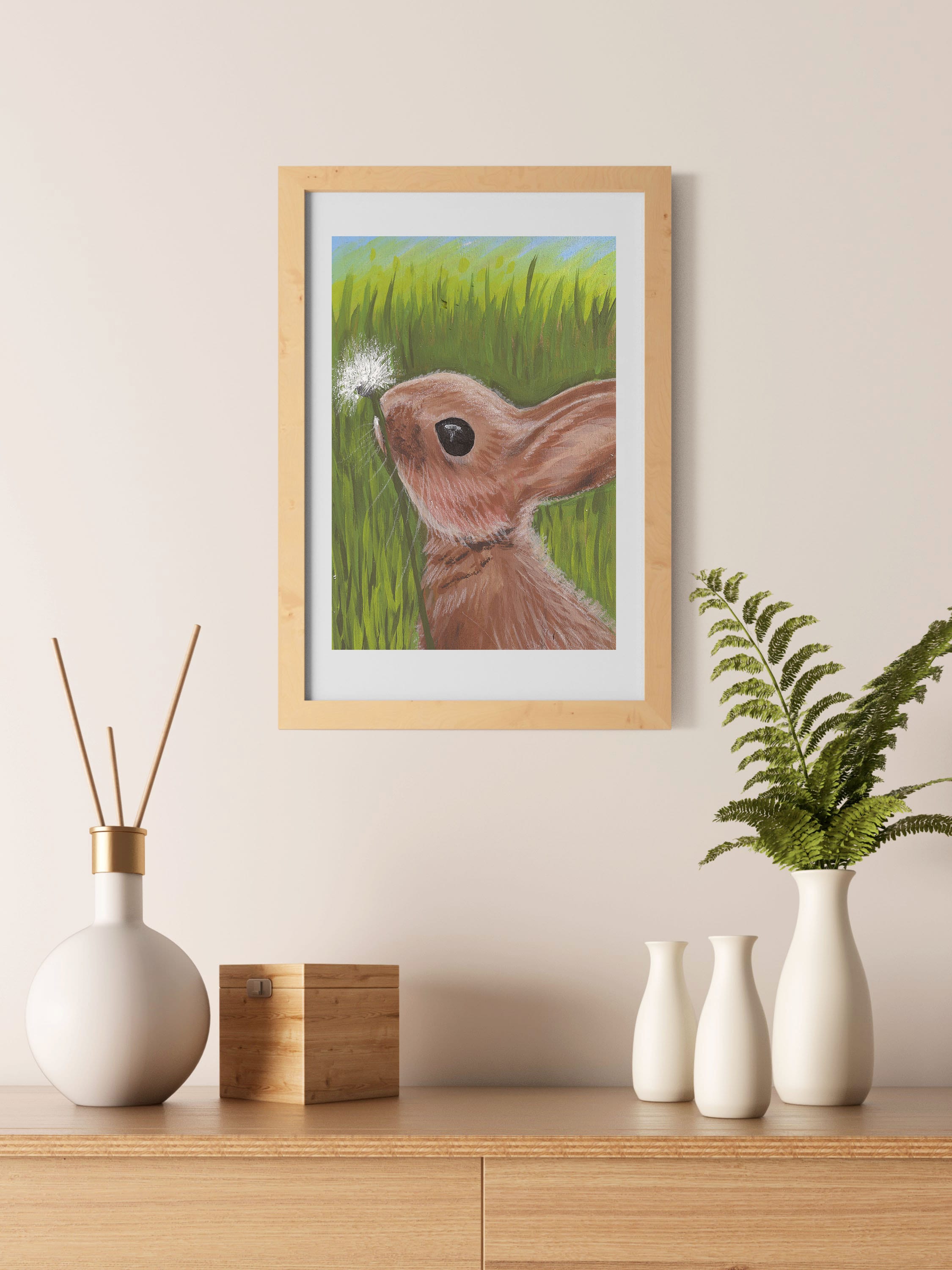 Bunny Rabbit Art Woodland Animal Bunny Nursery Art Baby | Etsy