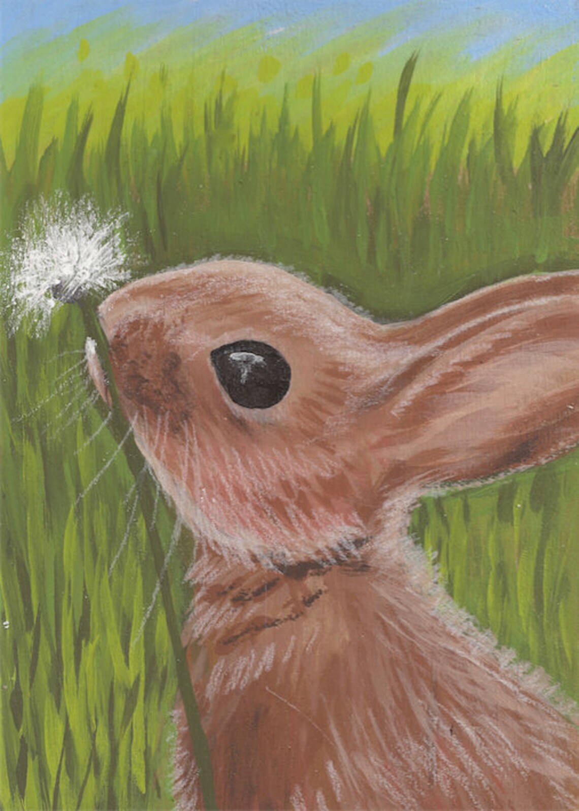 Bunny Rabbit Art Woodland Animal Bunny Nursery Art Baby | Etsy