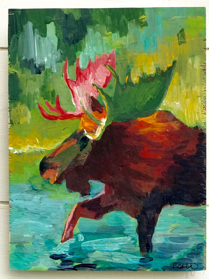 Abstract Moose Art Print Colorful Moose Print Eclectic Moose - Etsy