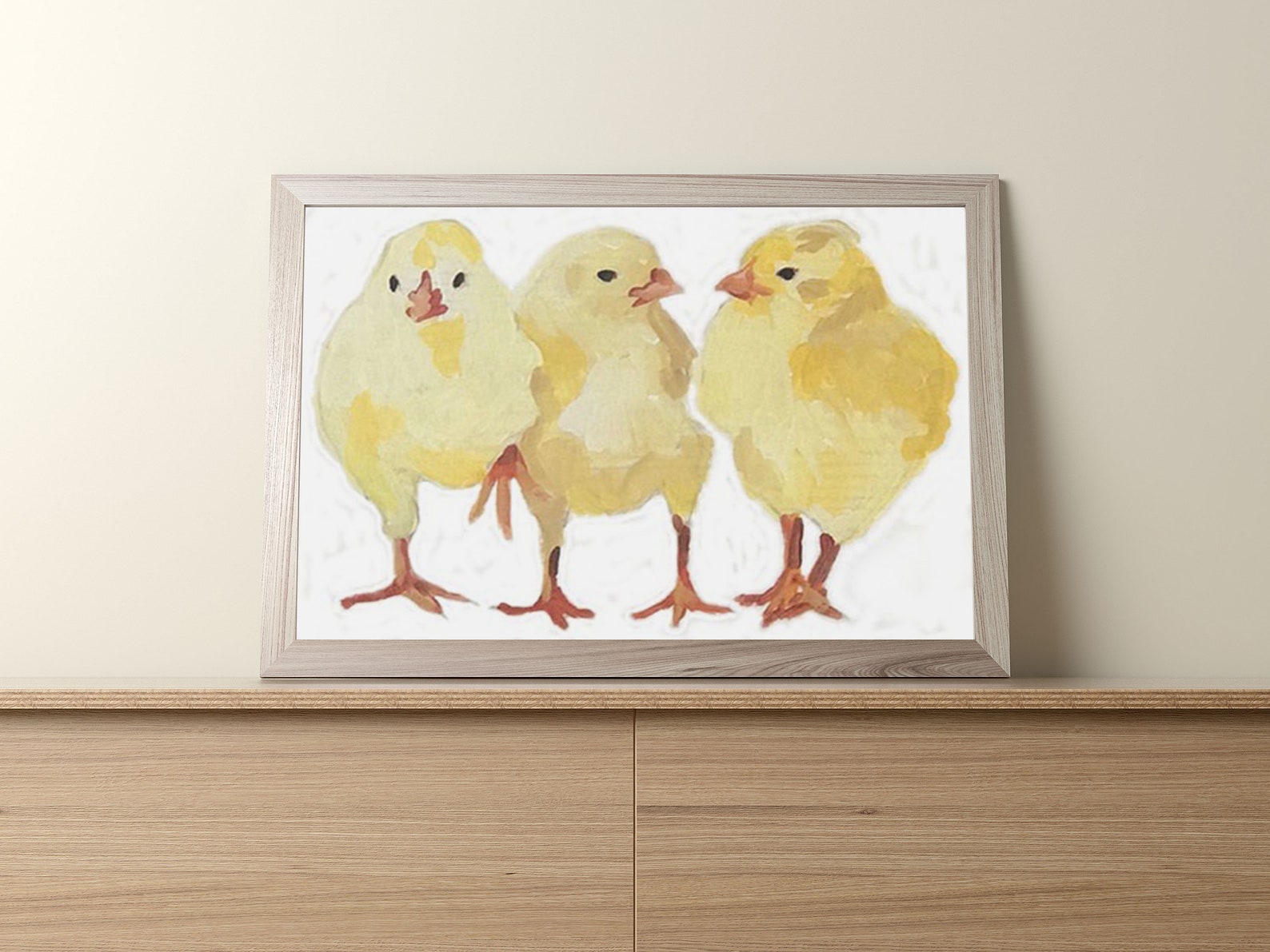 Three Little Chicks Art Print Farmhouse Nursery Decor Chick | Etsy