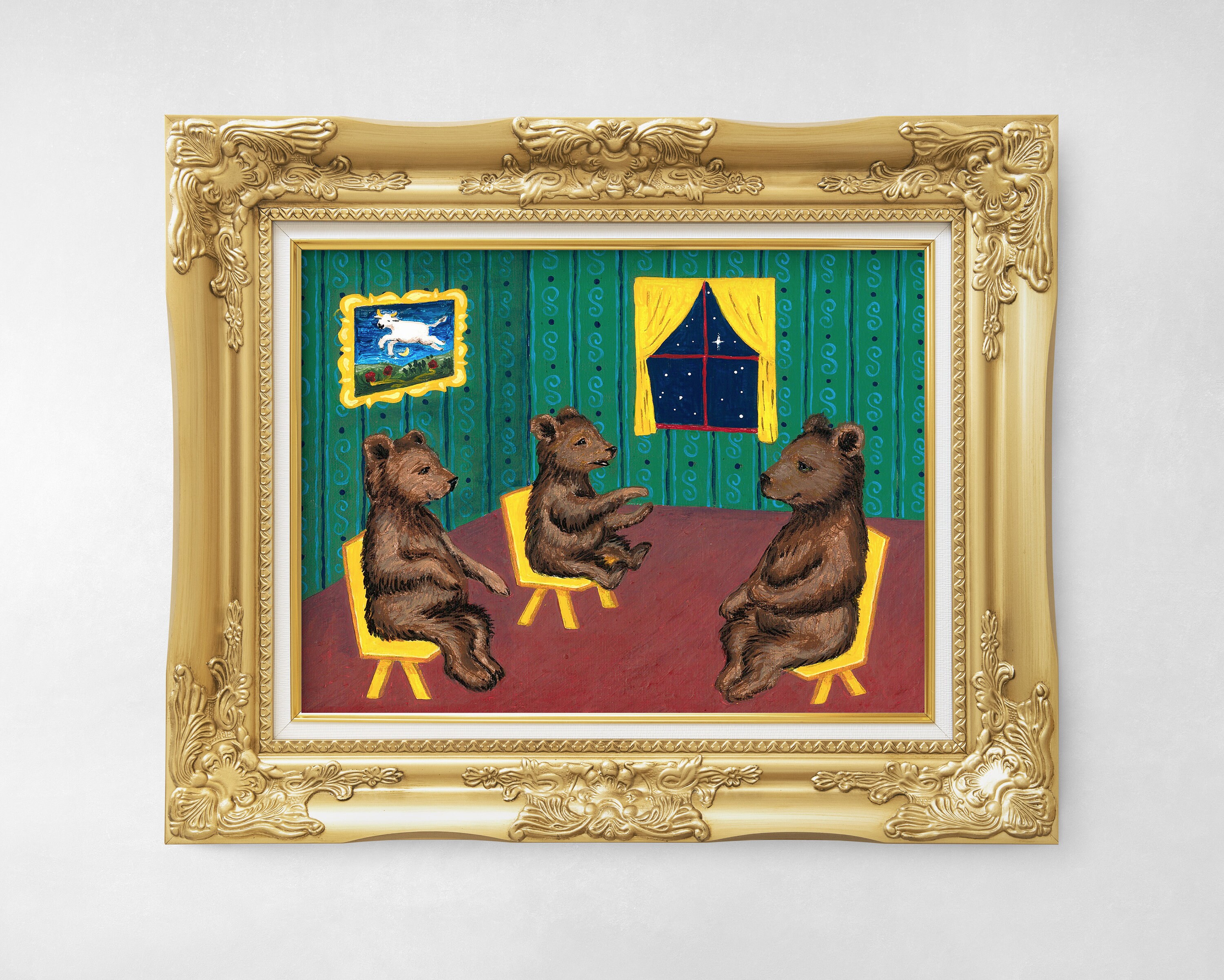 Goodnight Moon Balloon Fine Art Print Three Little Bears Sitting in ...