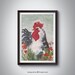 Blue Grey Rooster Art Print Fun Abstract Watercolor Rooster - Etsy