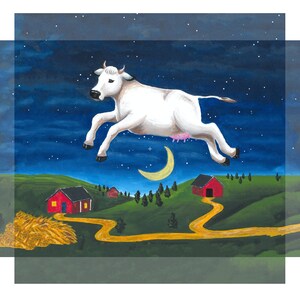Goodnight Moon Canvas Print Cow Jumping Over the Moon Book Themed ...