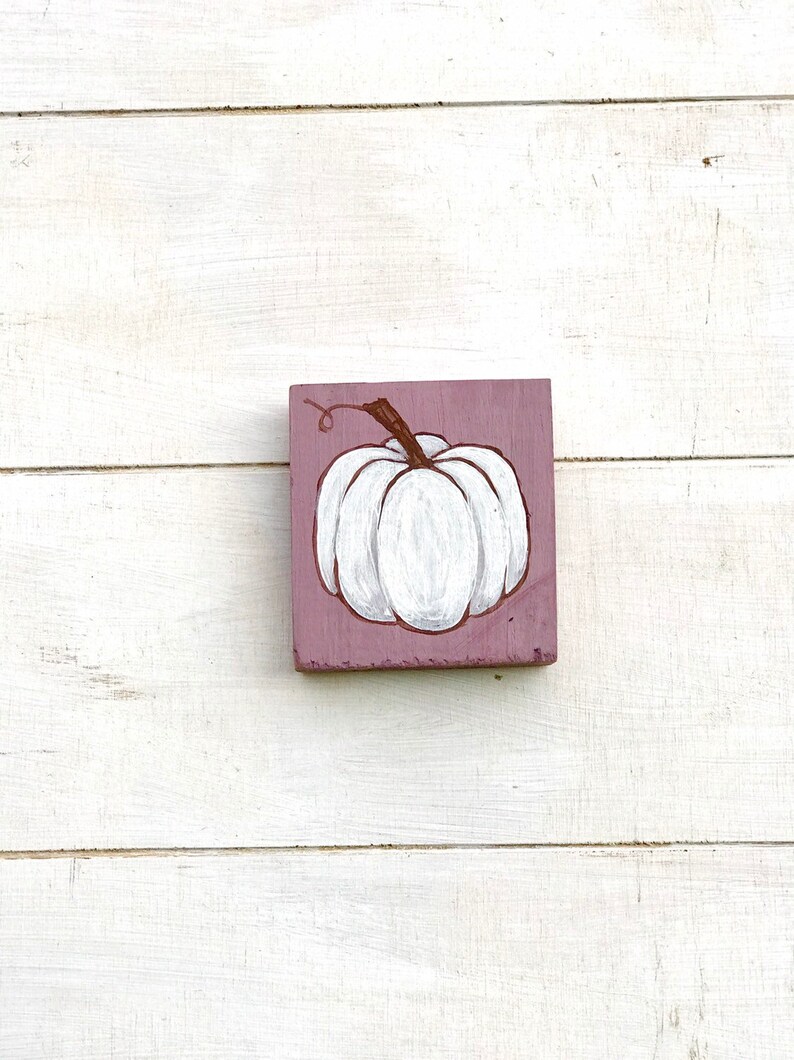 Small White Pumpkin Painting With Dusky Pink Background - Etsy