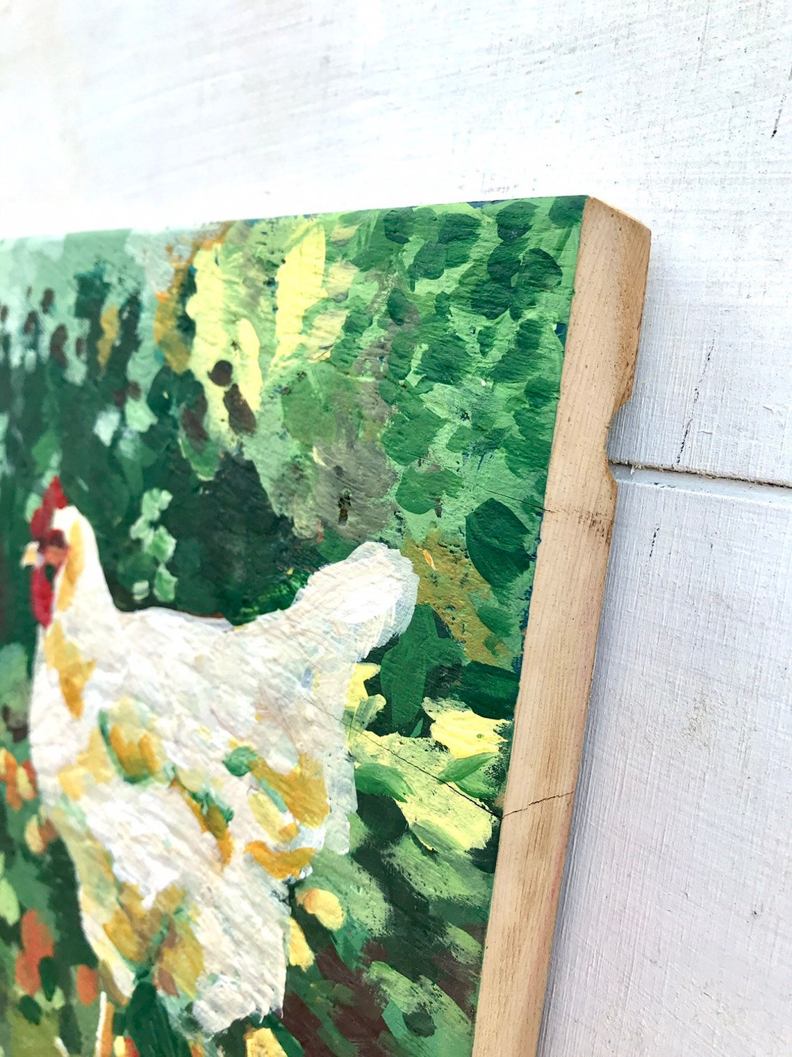 Abstract Chicken Original Painting Cream Colored Hen With - Etsy