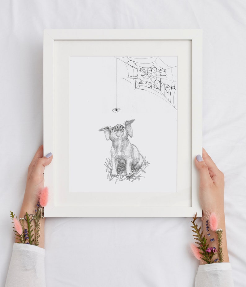 Charlottes Web Some Teacher Art Sketch Wilbur the Pig Pencil - Etsy