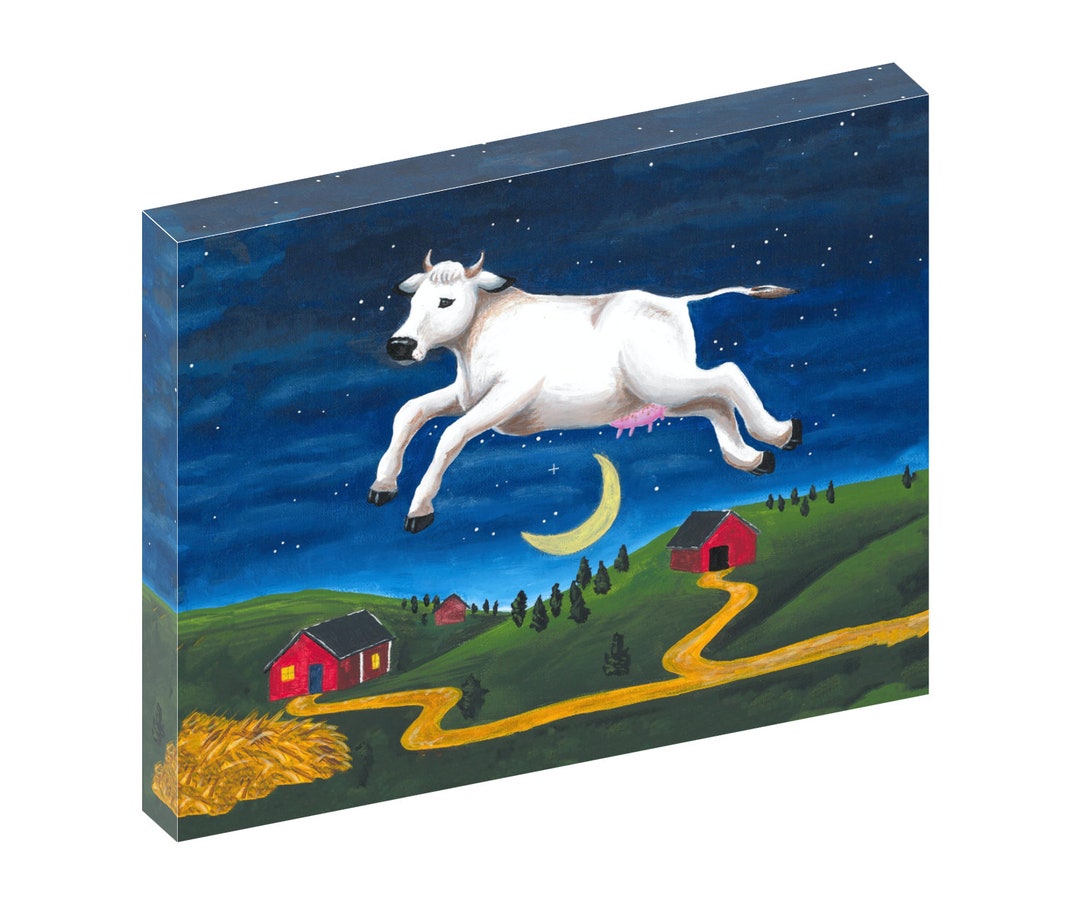 Goodnight Moon Canvas Print Cow Jumping Over the Moon Book Themed ...