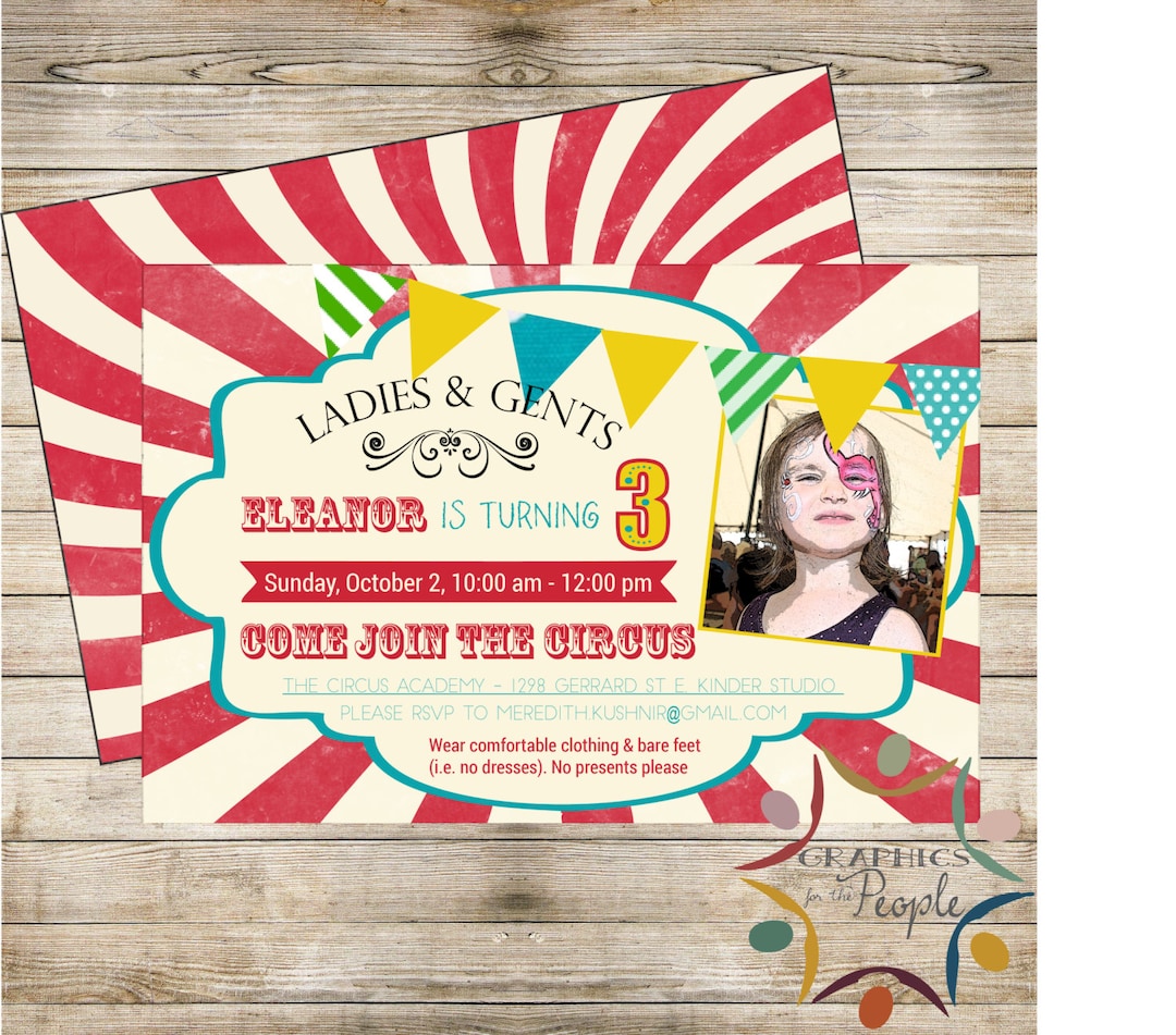 Birthday Invitation - Circus Theme - Etsy