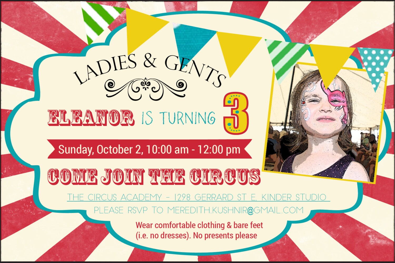 Birthday Invitation - Circus Theme - Etsy