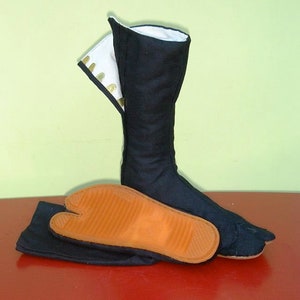 Traditional Japanese Tabi Boots Long Black - Etsy