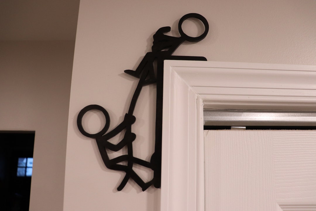 Over the Door Hanger , Climbing Helper Stickman,door Topper, Door Sign ...