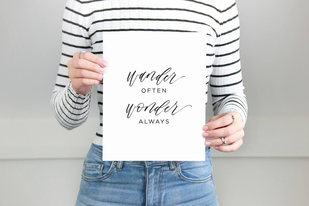 Wander Often, Wonder Always Art // Calligraphy Word Wall Print - Etsy