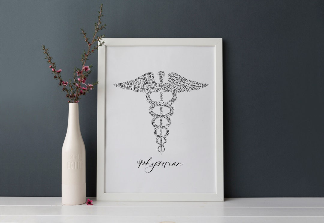 Physician Calligraphy Wordy Art Print - Etsy