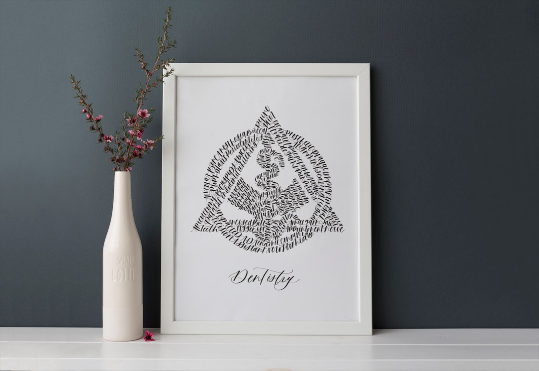 Dentistry Calligraphy Wordy Art Print - Etsy