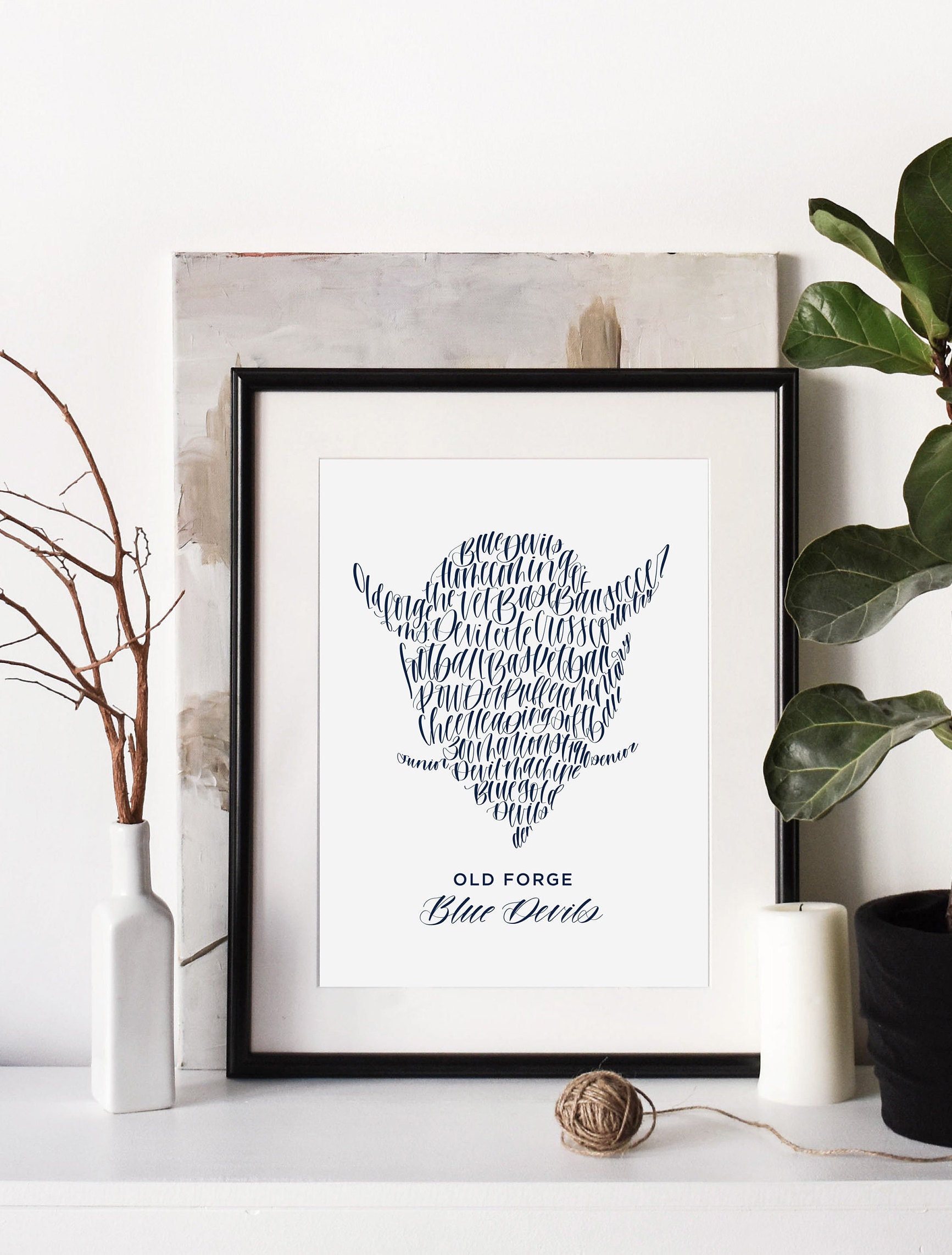 Old Forge Blue Devils, PA Calligraphy Wordy Art Print - Etsy