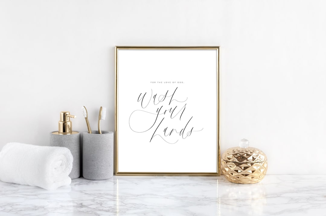 WASH YOUR HANDS Printable Handwritten Art // Calligraphy Digital ...