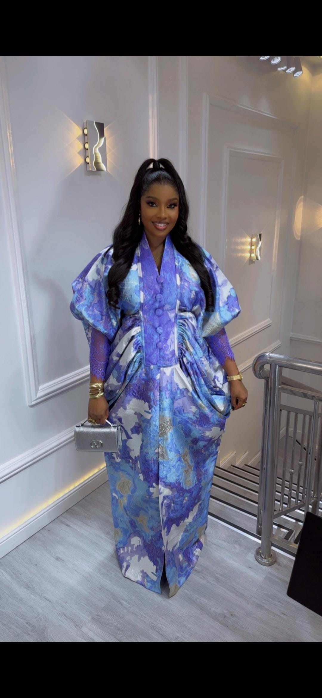 Brocade Boubou Dress: Pleated Sleeves, Rich Aunty Style, Nigerian ...