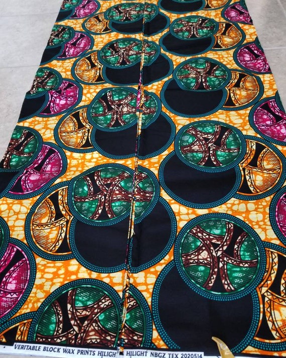 Yellow Orange Print Ankara Fabric/ African Clothing /african | Etsy