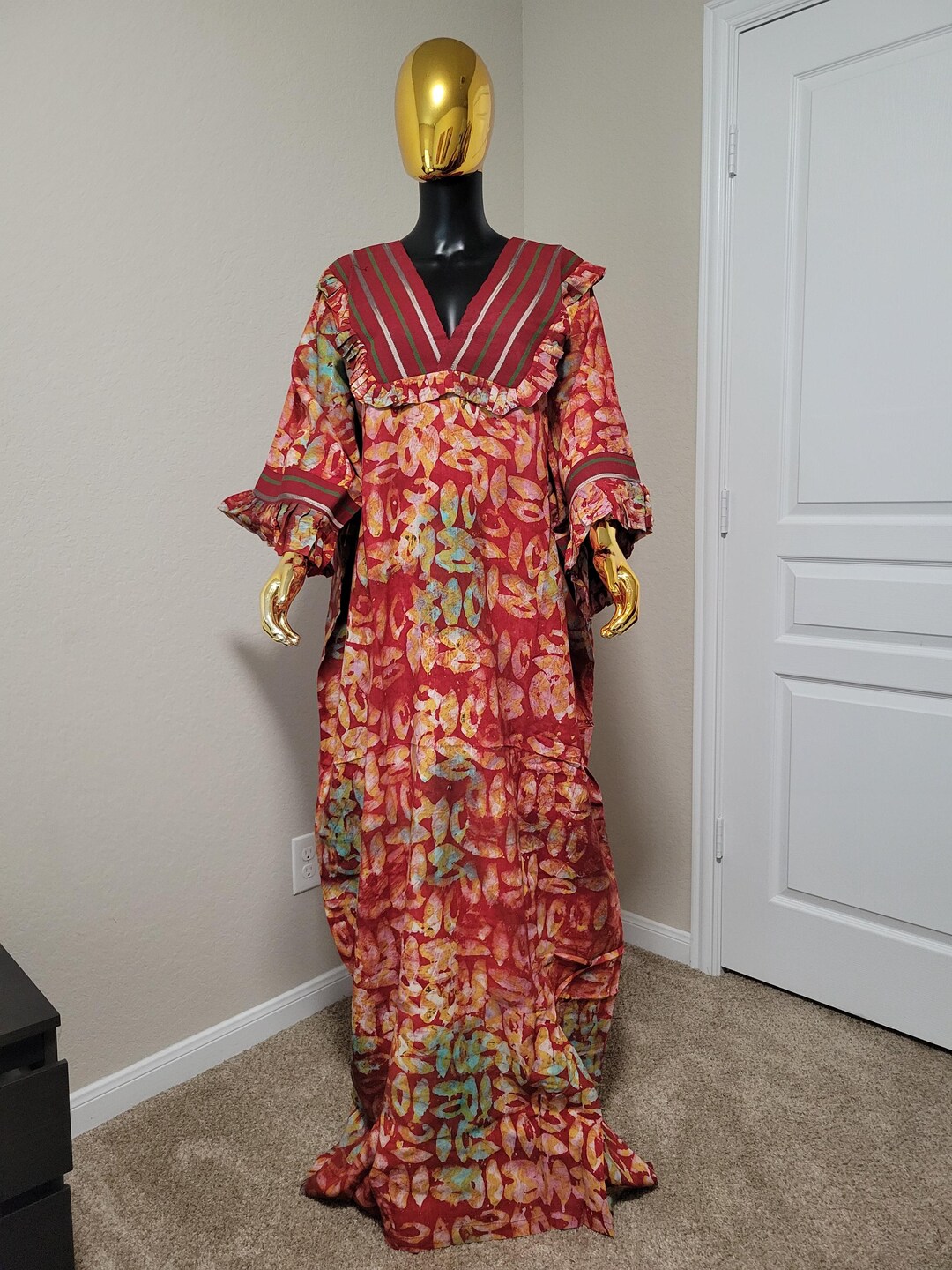 Adire Asooke Crepe Kaftan: African Bubu Dress, Plus Size to 2XL - Etsy