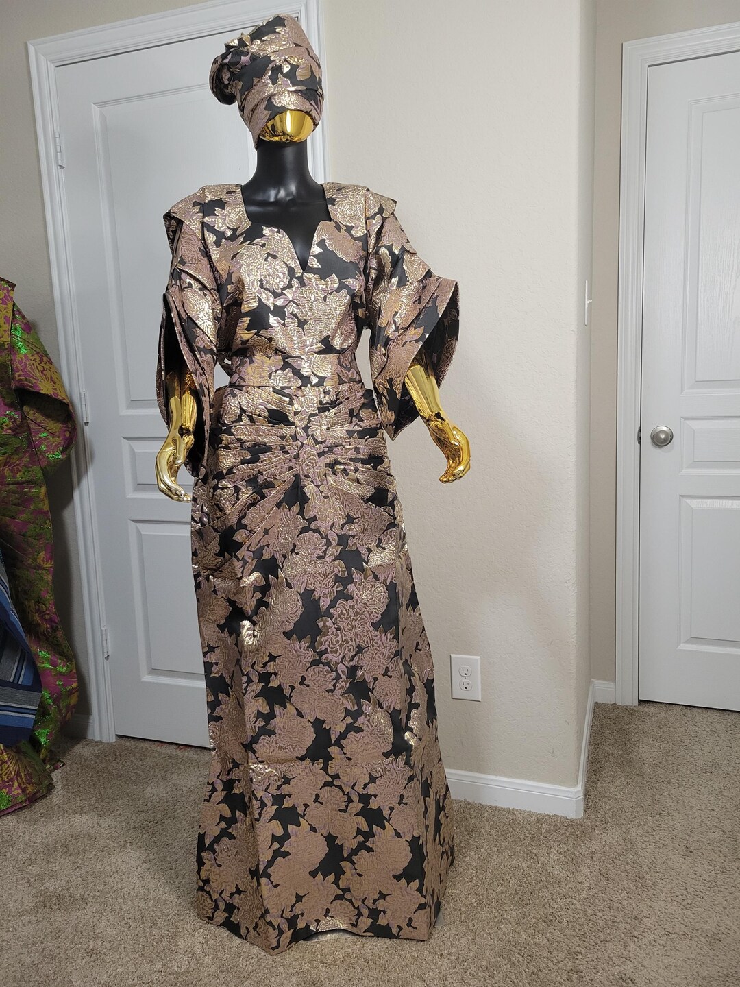 African Brocade Boubou Dress| Rich Aunty| Danshiki | Kaftan| Jalabiya ...