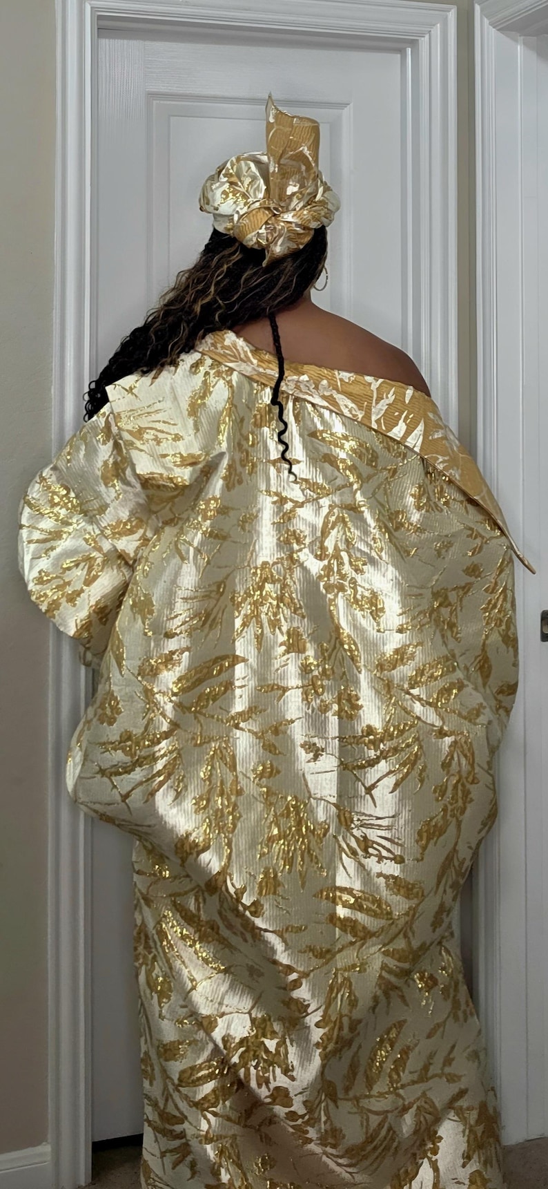 Off Shoulder African Brocade, Boubou Dress| Rich Aunty| Kaftan ...