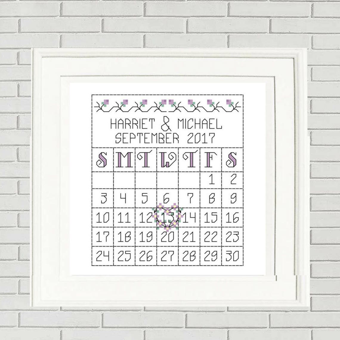 Wedding cross stitch pattern Save The Date cross stitch | Etsy