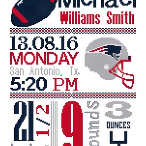 New England Patriots Cross Stitch Football Cross Stitch Pattern Cross ...