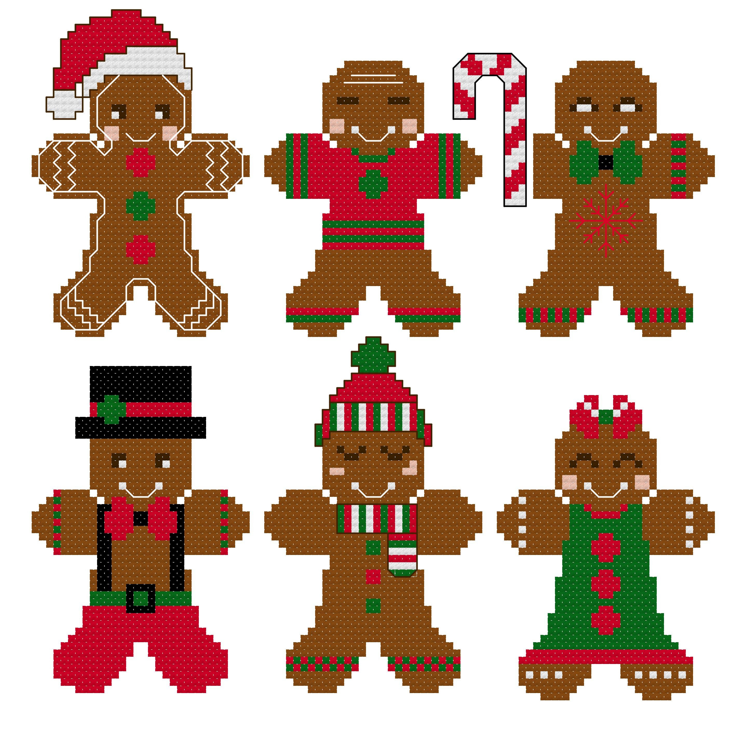 Gingerbread Cross Stitch Pattern Figure Winter Christmas Cross - Etsy