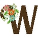 Letter W Cross Stitch Pattern Monogram Letter Floral Cross - Etsy
