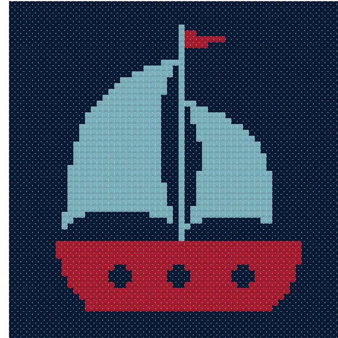 Nautical Birth Record Cross Stitch Pattern, Customizable DIY (PDF ...