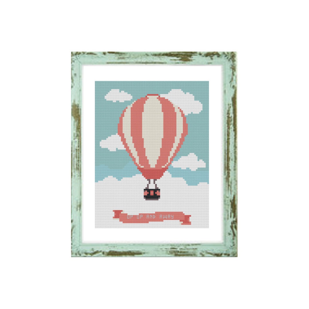 Up up and Away Cross Stitch Pattern Cross Stitch Balloon Baby Cross ...