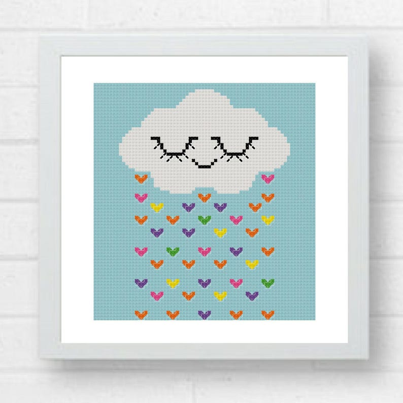 Cloud Cross Stitch Pattern Easy Cross Stitch Baby Cross Stitch - Etsy