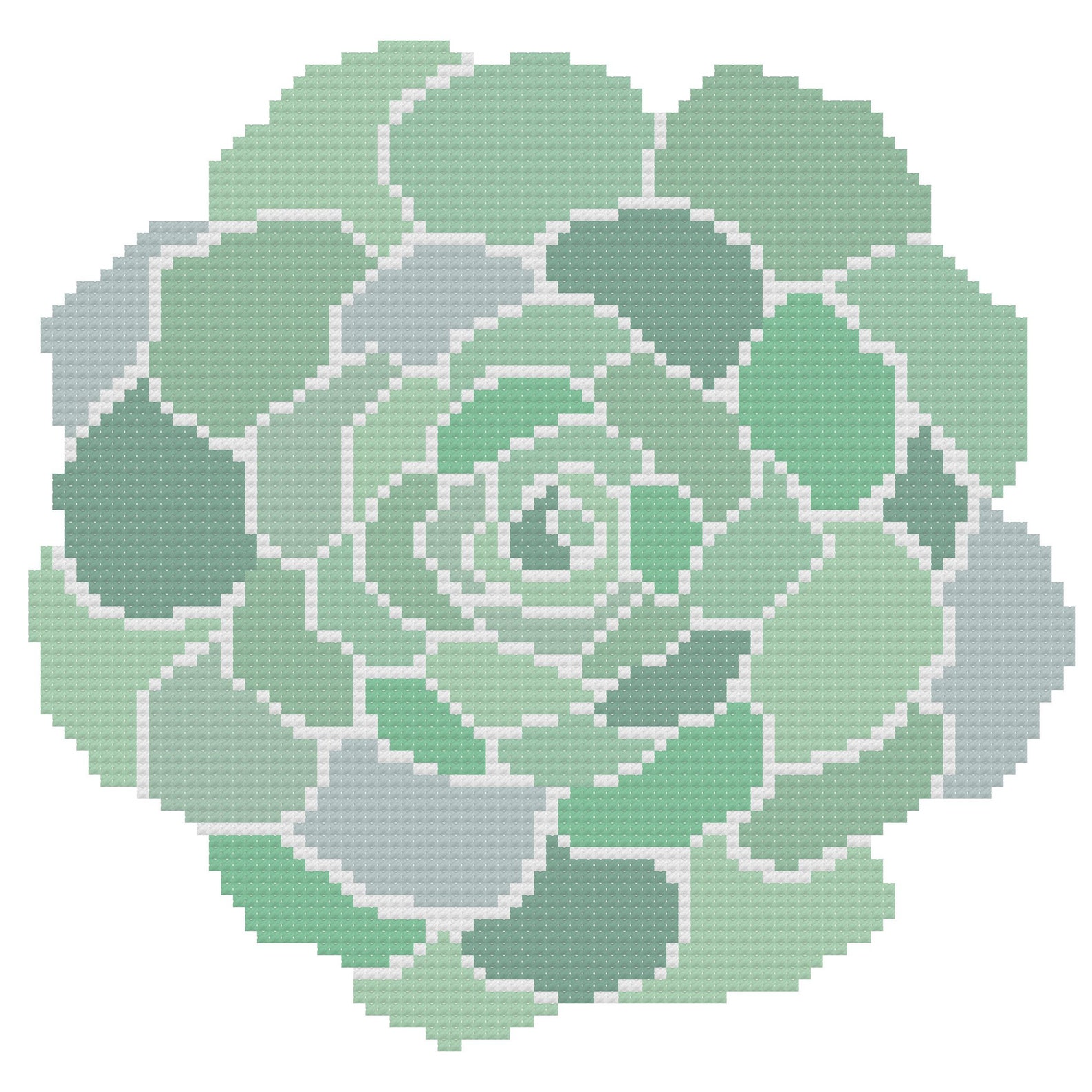 Set of 3 Succulent Cross Stitch Pattern Flower Modern Cross Stitch Easy ...