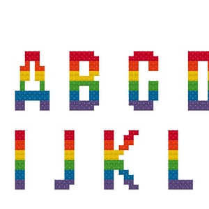 Rainbow Pride Alphabet - Full Alphabet Cross Stitch Chart - LGBT ...