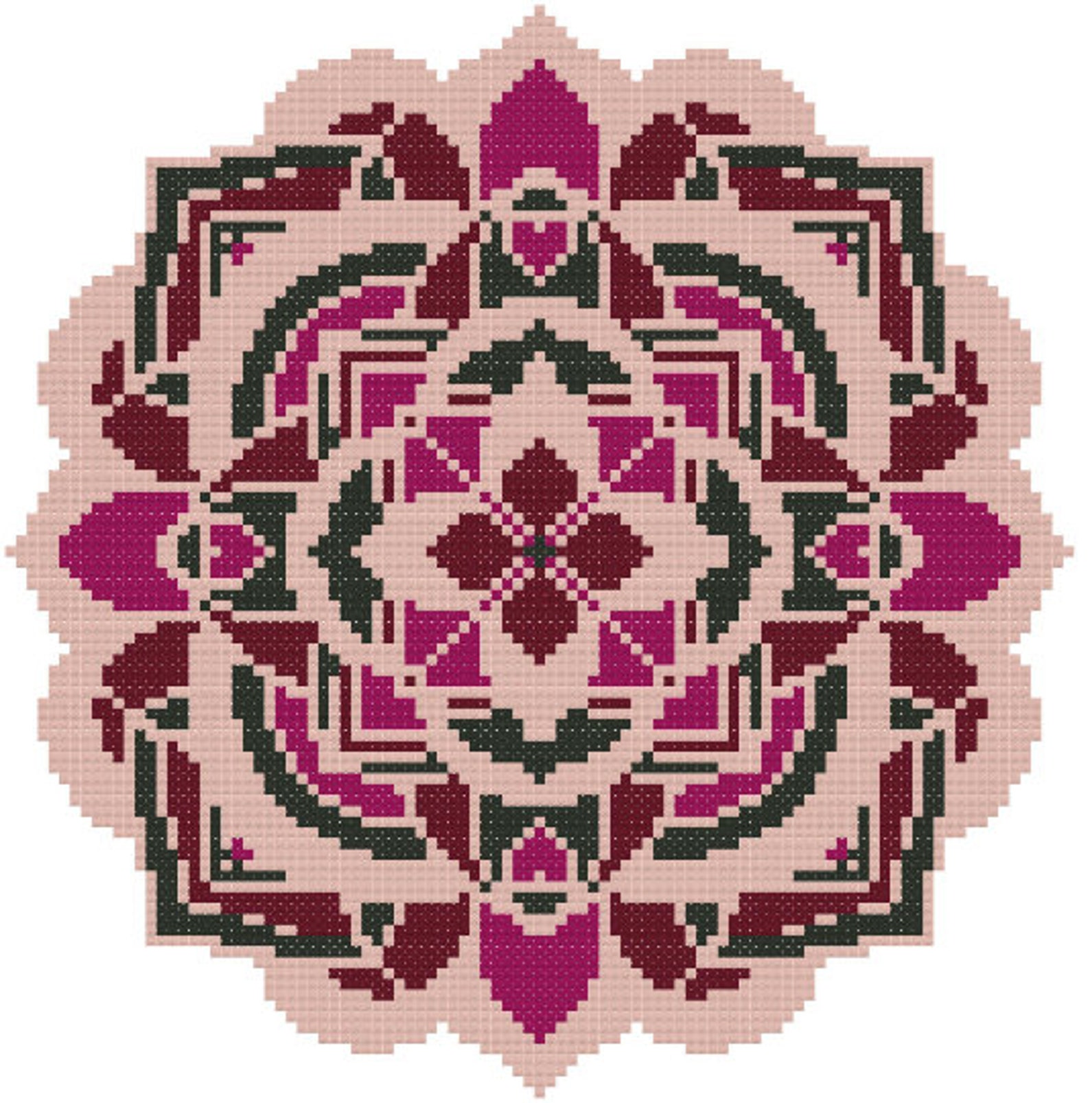 Mandala Cross Stitch Cross Stitch Pattern Modern Cross Stitch | Etsy