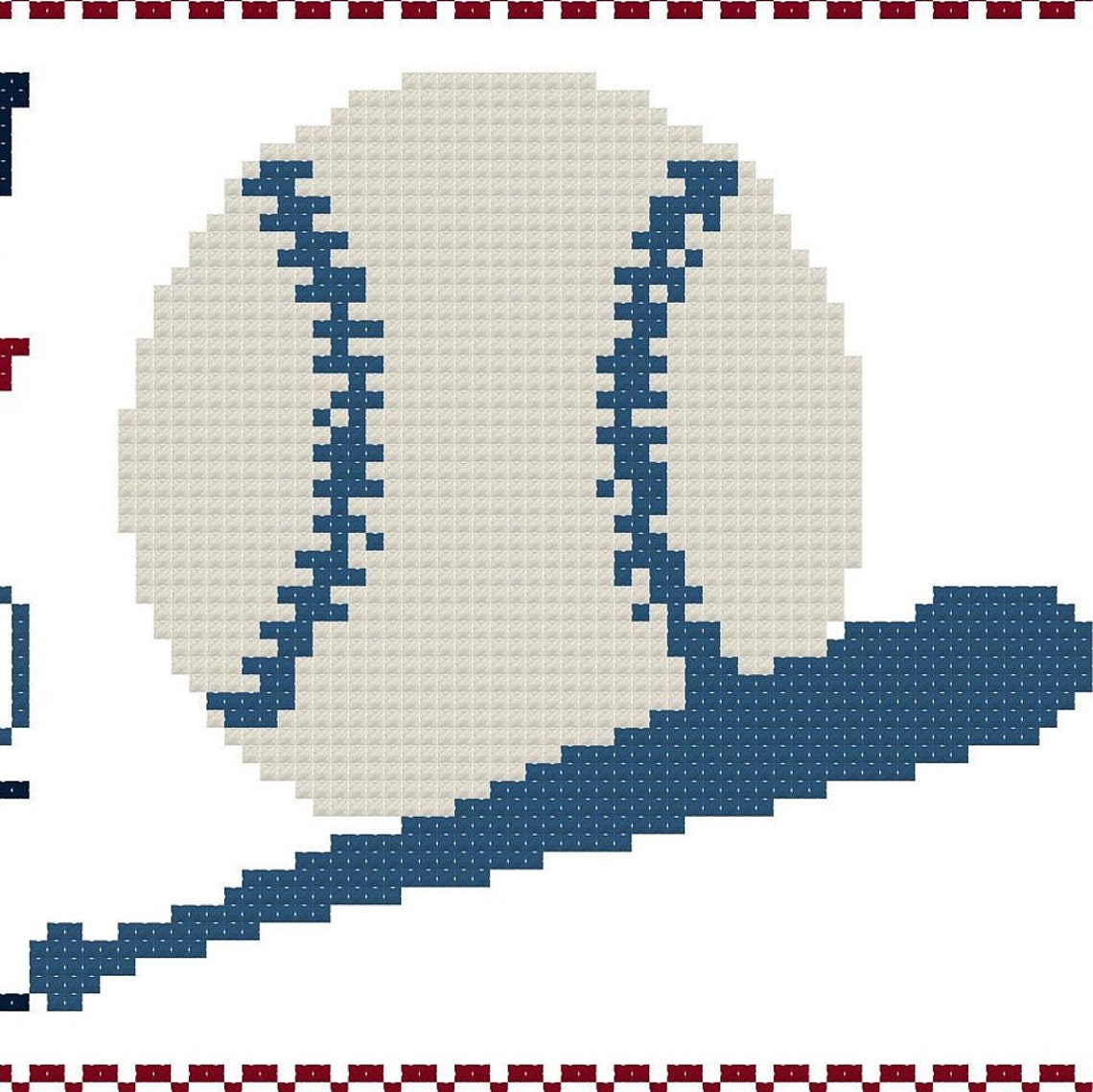 Baseball Baby Cross Stitch Pattern DIY Cross Stitch Birth | Etsy