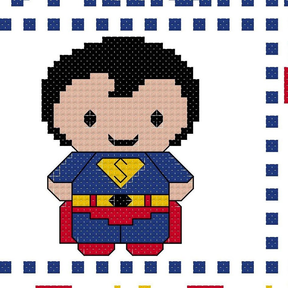 Superman Baby Cross Stitch Pattern Custom Cross Stitch | Etsy