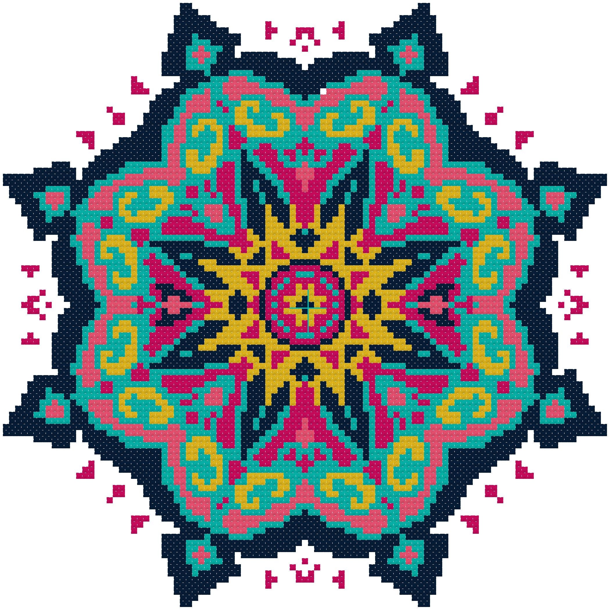 Mandala Cross Stitch Pattern Modern Cross Stitch Cross Stitch | Etsy