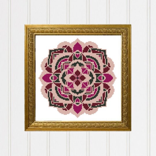 Mandala Cross Stitch Cross Stitch Pattern Modern Cross Stitch | Etsy