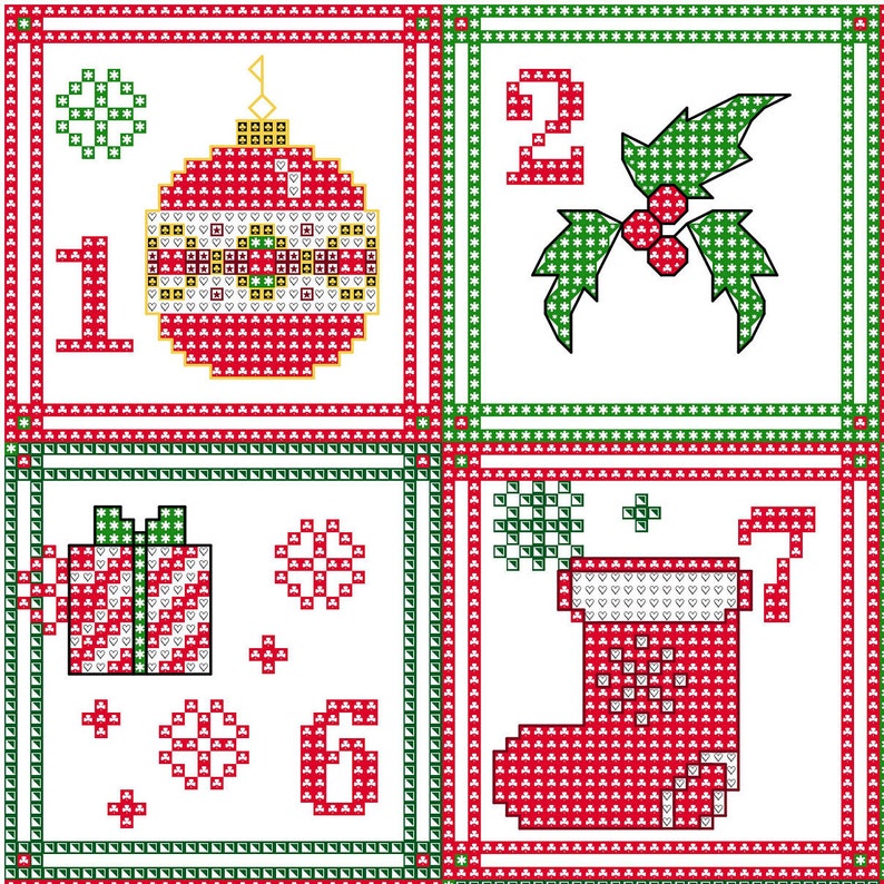 Advent Calendar Cross Stitch Pattern Modern Christmas | Etsy UK Advent Calendar Cross Stitch Pattern Modern Christmas | Etsy UK