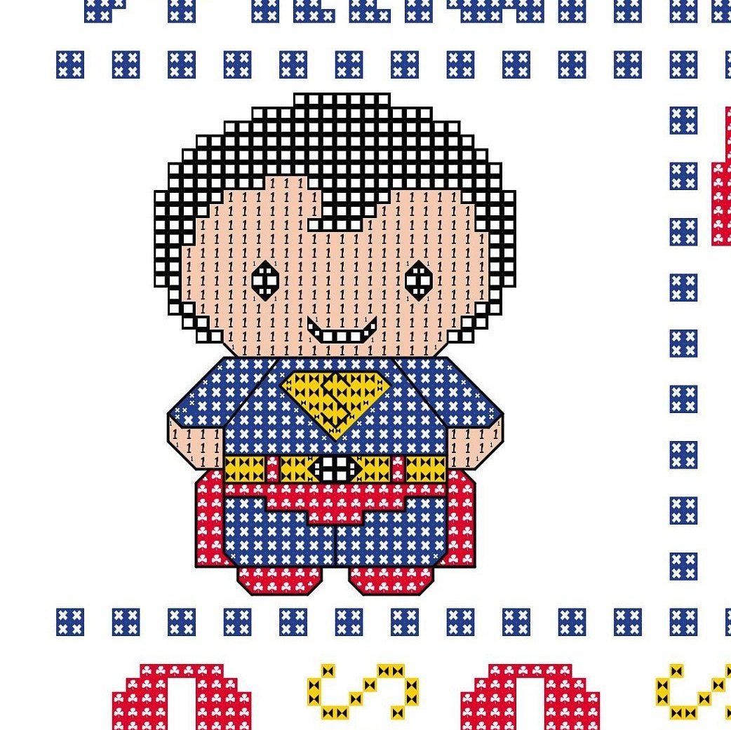 Superman Baby Cross Stitch Pattern Custom Cross Stitch | Etsy