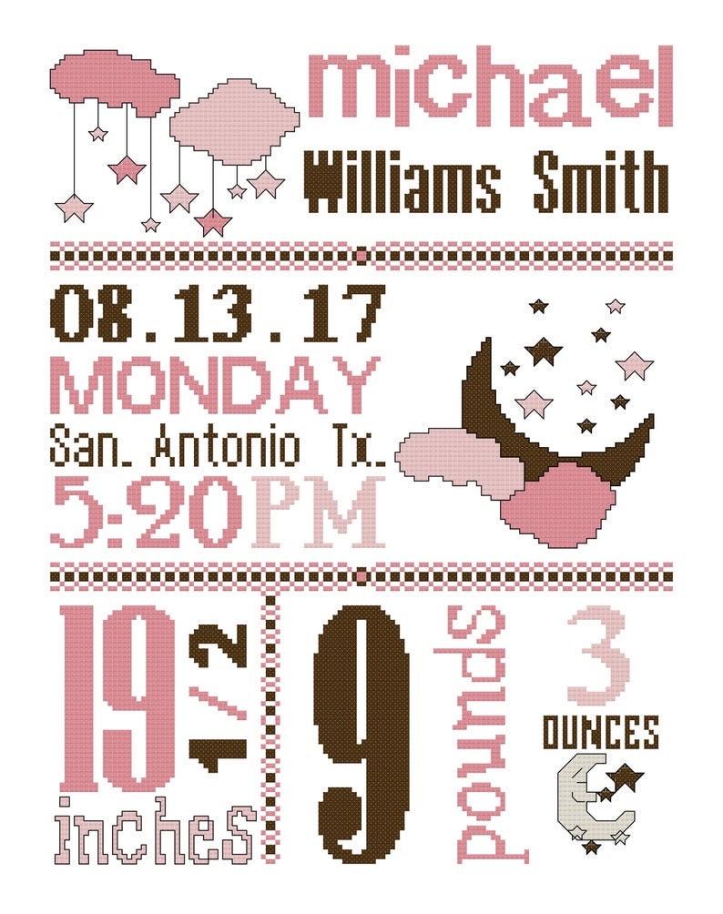 Set of 3 Baby Cross Stitch Pattern DIY Cross Stitch Nursery - Etsy