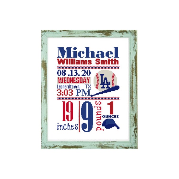 Dodgers Cross Stitch Pattern - Etsy