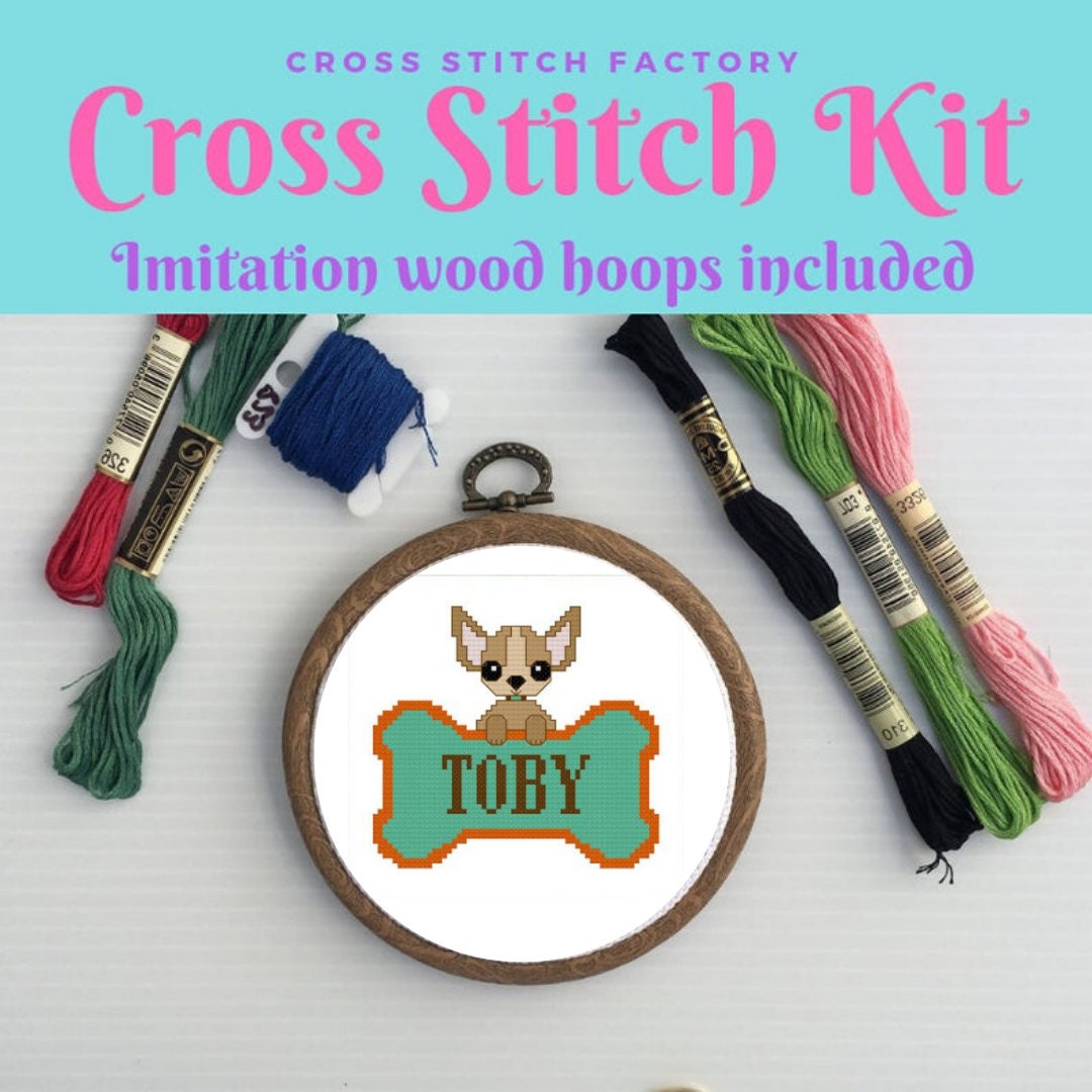 Dog Cross Stitch Kit Chihuahua Dog Cross Stitch Kit Pet Cross Stitch ...